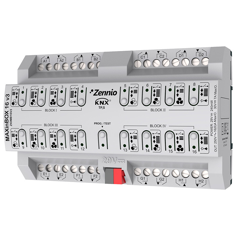 [ZIOMB16V3 - ZENNIO] Actionneur multifonctions KNX 16 sorties 16A