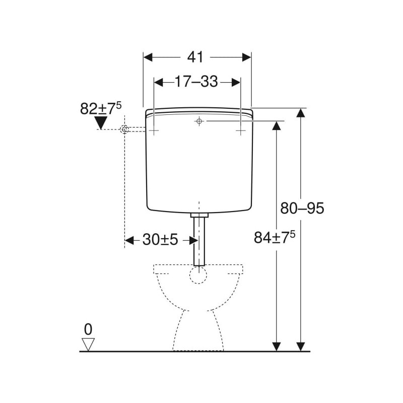 [140.317.11.1- Geberit] - Réservoir Geberit - AP140 - Apparent - Basse ...
