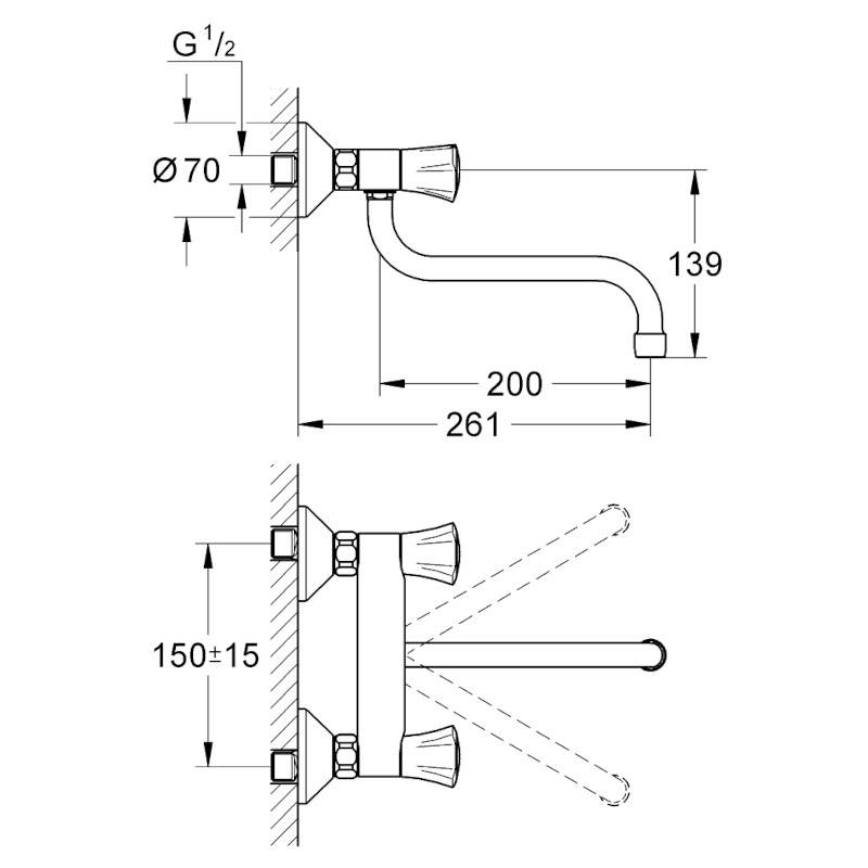 [31187001 - Grohe] Mélangeur évier Costa L Grohe - Bec long orientable