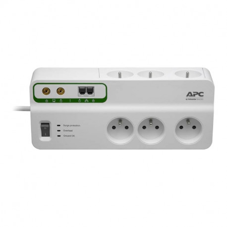PMH63VT-FR - APC SCHNEIDER - Parasurtenseur - 6 prises 10A + Protec tel ...
