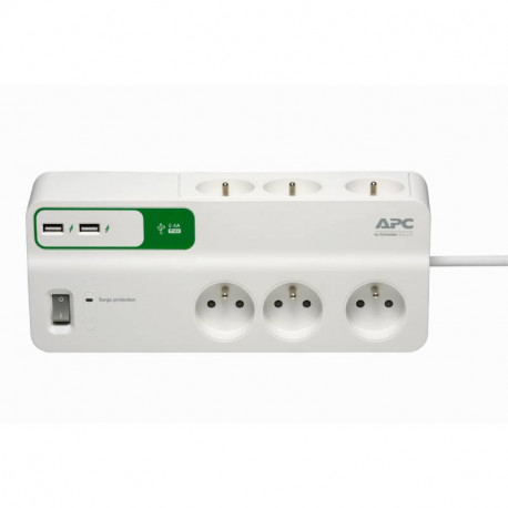 PM6U-FR - APC SCHNEIDER - Parasurtenseur SurgeArrest - 6 prises + USB