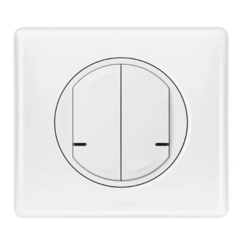 100065 - LEGRAND - Lot de 10 interrupteurs doubles lumineux blancs ...