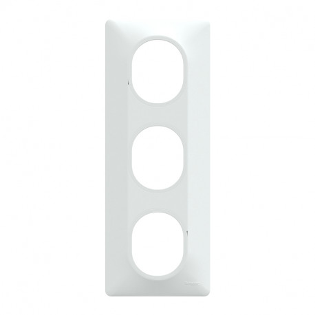 S320726 - Schneider - Plaque de finition Ovalis - 3 postes - Blanc