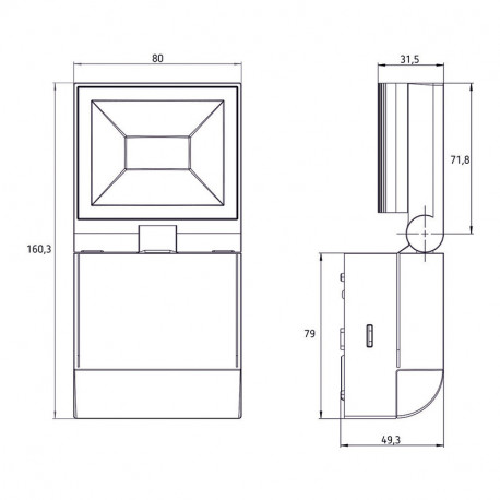 1020931 - LED spot avec détecteur de mouvement TheLeda S10 W WH Thieben- 10W