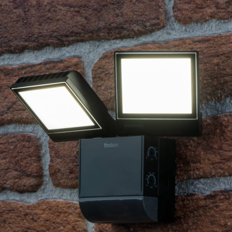 Projecteur LED theLeda S17-100 BK Theben - Détecteur de mouvement - Noir