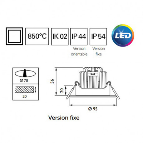 068991 - Spot encastré CoreLine Accent Philips - Etanche - 8W - Fixe - LED