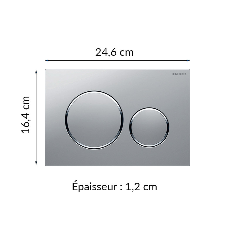 115.882.JQ.1 - Plaque de déclenchement Sigma 20 Geberit - Plaque chromé ...
