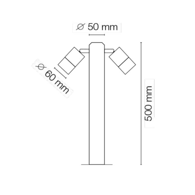 [38111 - Europole] Borne Steelo - Double orientation - GU10 - Sans ampoule