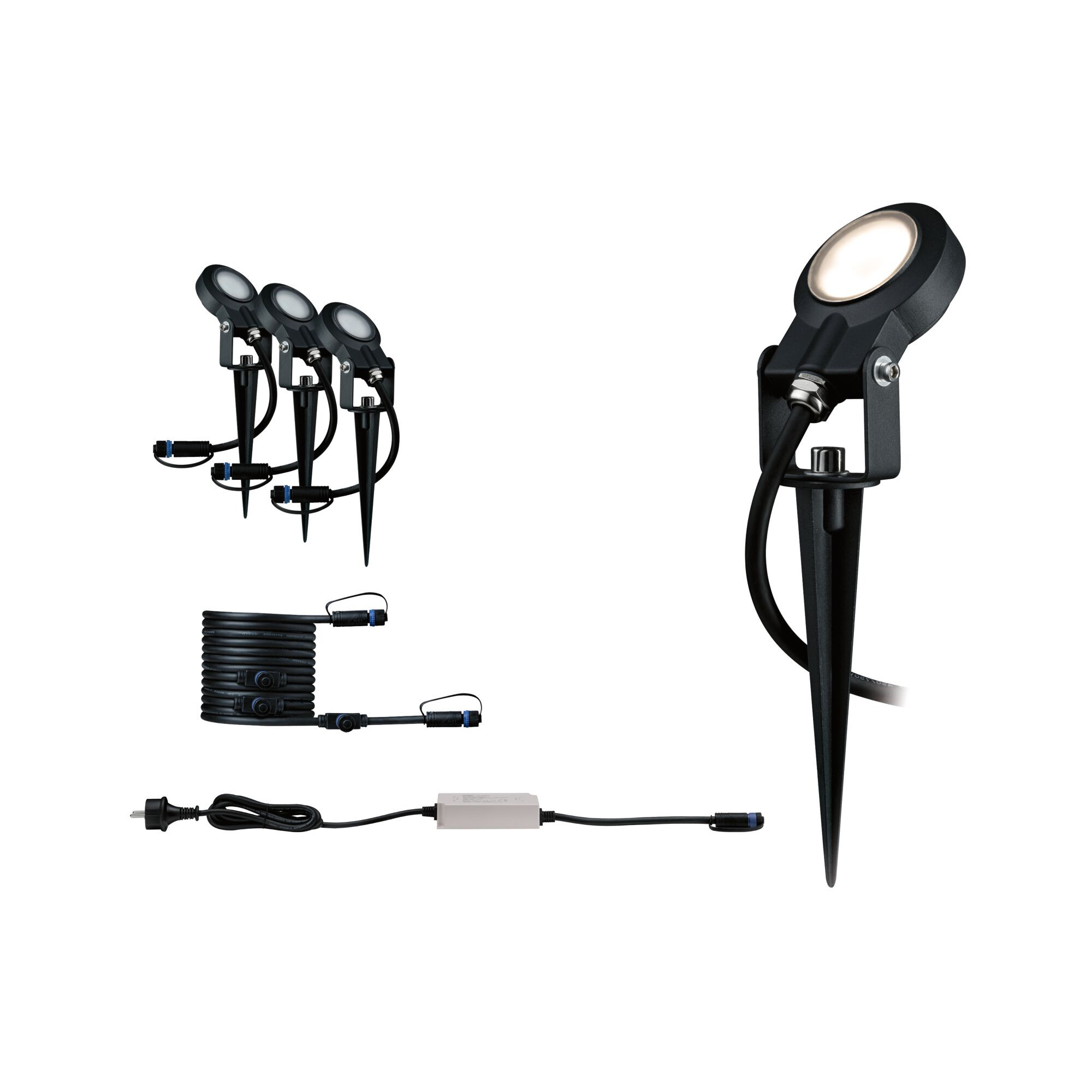 93696 - Paulmann - Kit de base 3 spots Sting Plug & Shine - IP67 - 3x6W