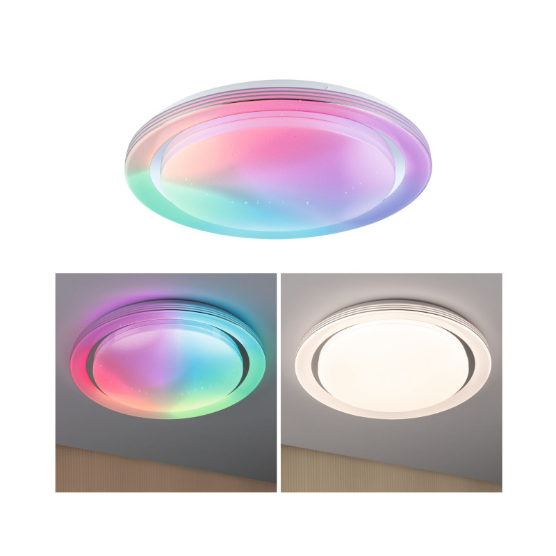 WallCeiling Rainbow Dynamic RGB TunW LED 38,5W 485mm Blanc/Chr 230V Syn ...