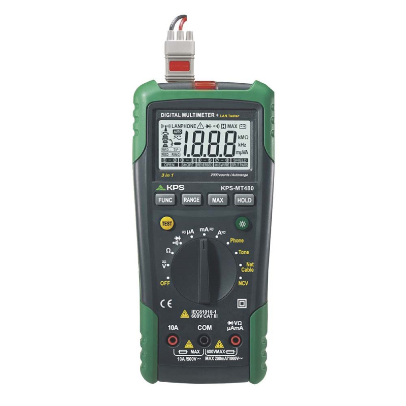 [MT480 - KPS] Multimètre numérique MT480 - Avec testeur LAN
