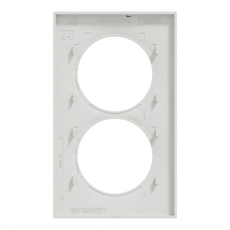 Plaque Odace Styl - Blanc brillant - Double verticale 57mm