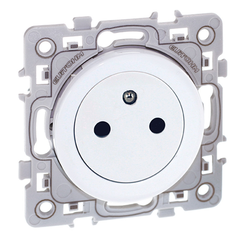 60239 - Prise de courant Square Eur'ohm - Affleurante - Blanche