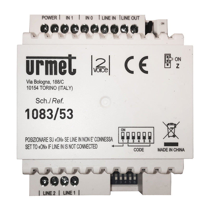 1083/53 - Interface colonne Urmet - 2 platines - 2 sorties - 4DIN