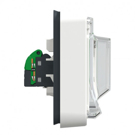 [MUR39038+MUR39107 - Schneider] Prise RJ45 + cadre - Blanc