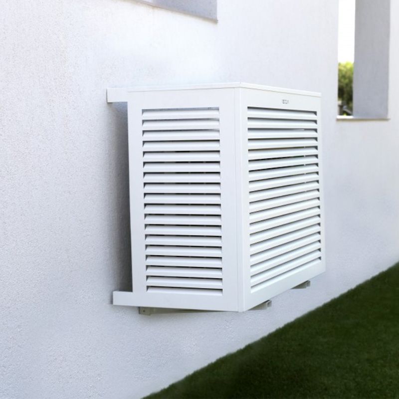 Cache climatisation et pompe à chaleur Aluminium blanc Decoclim - Taille XL - 23AXL9010