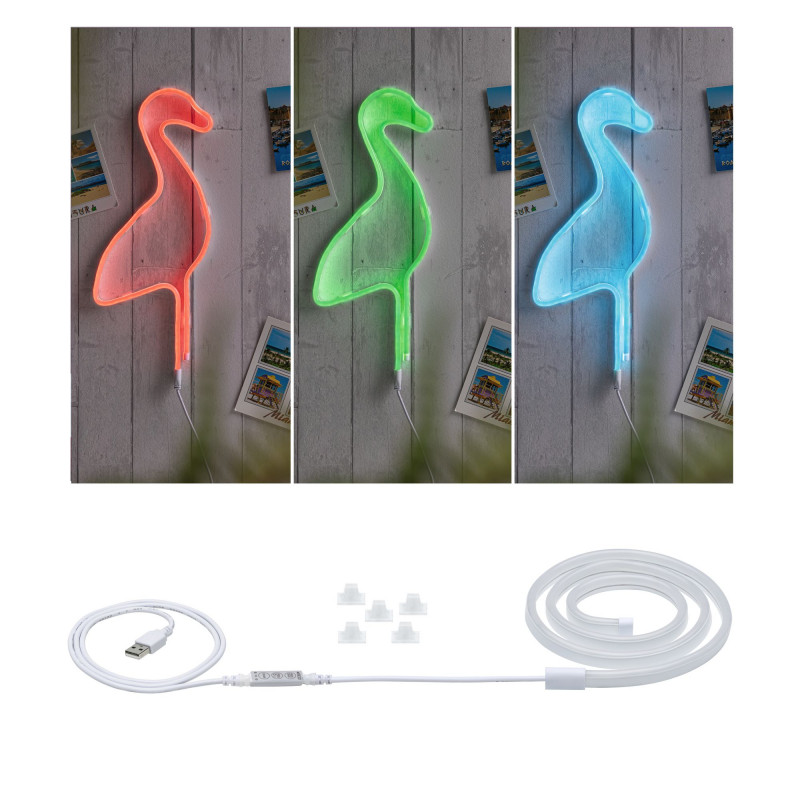 Strip USB Neon Colorflex RGB 1m Avec connecteur de câble 7W 5V blc Pla ...