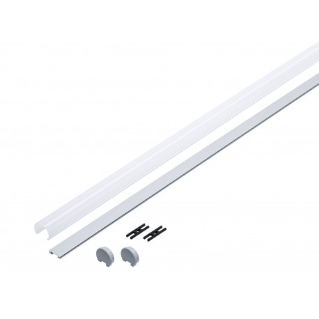Profilé Function Tube 1m avec clip + End Cap Alu anod/satin Alu ...