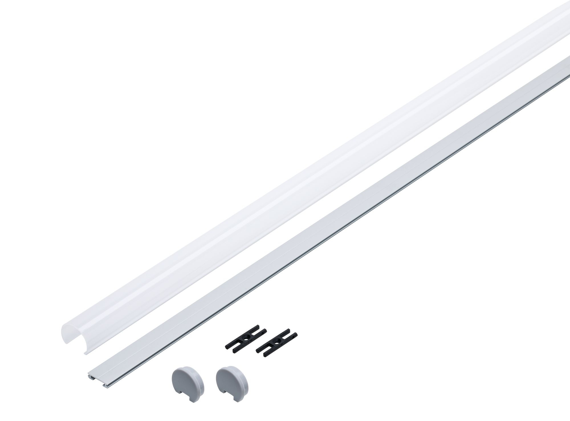 Profilé Function Tube 1m avec clip + End Cap Alu anod/satin Alu ...