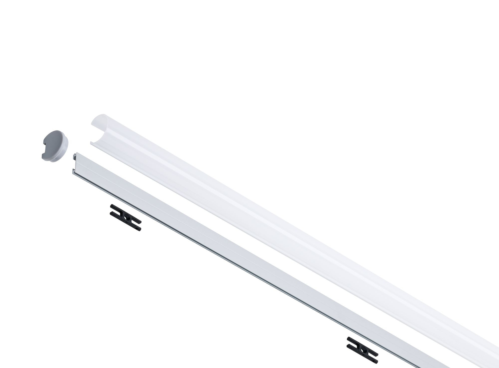 Profilé Function Tube 1m avec clip + End Cap Alu anod/satin Alu ...
