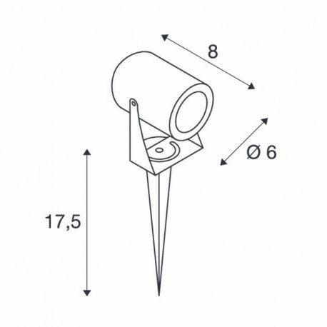 [1002203 - SLV] Spot LED sur piquet Spike - 6W - Rouille