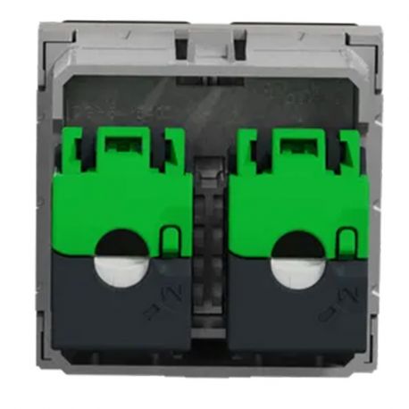 Double prise aluminium RJ45 Cat.6 STP de la gamme Unica par Schneider