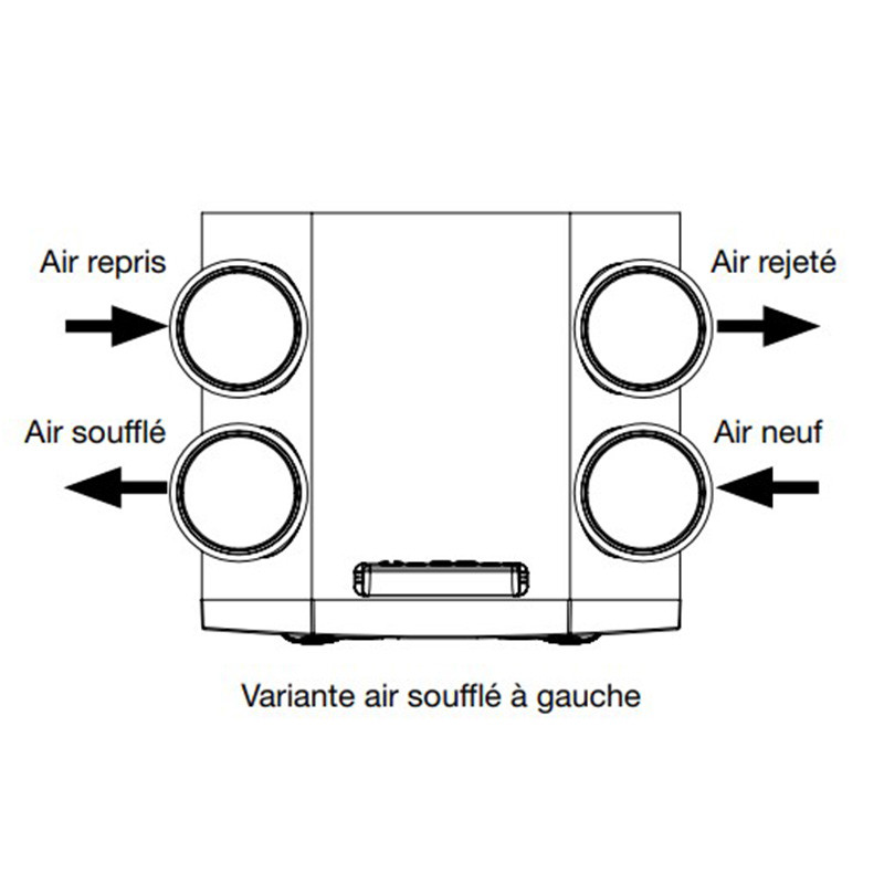 Ventilation double flux centralisée Air pulsion gauche ComfoAir 350 Zehnder - 471233550