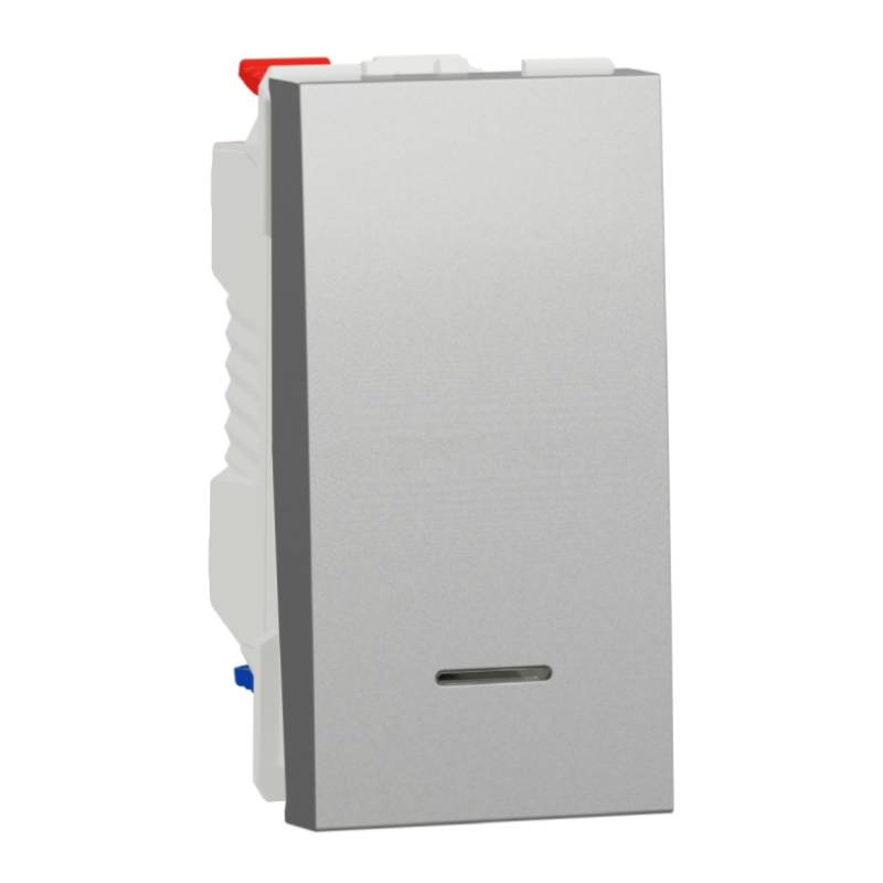 Interrupteur va-et-vient NU310330S aluminium de la gamme Unica