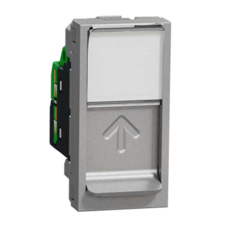 Prise aluminium RJ45 Cat.6A FTP 1 module de la gamme Unica