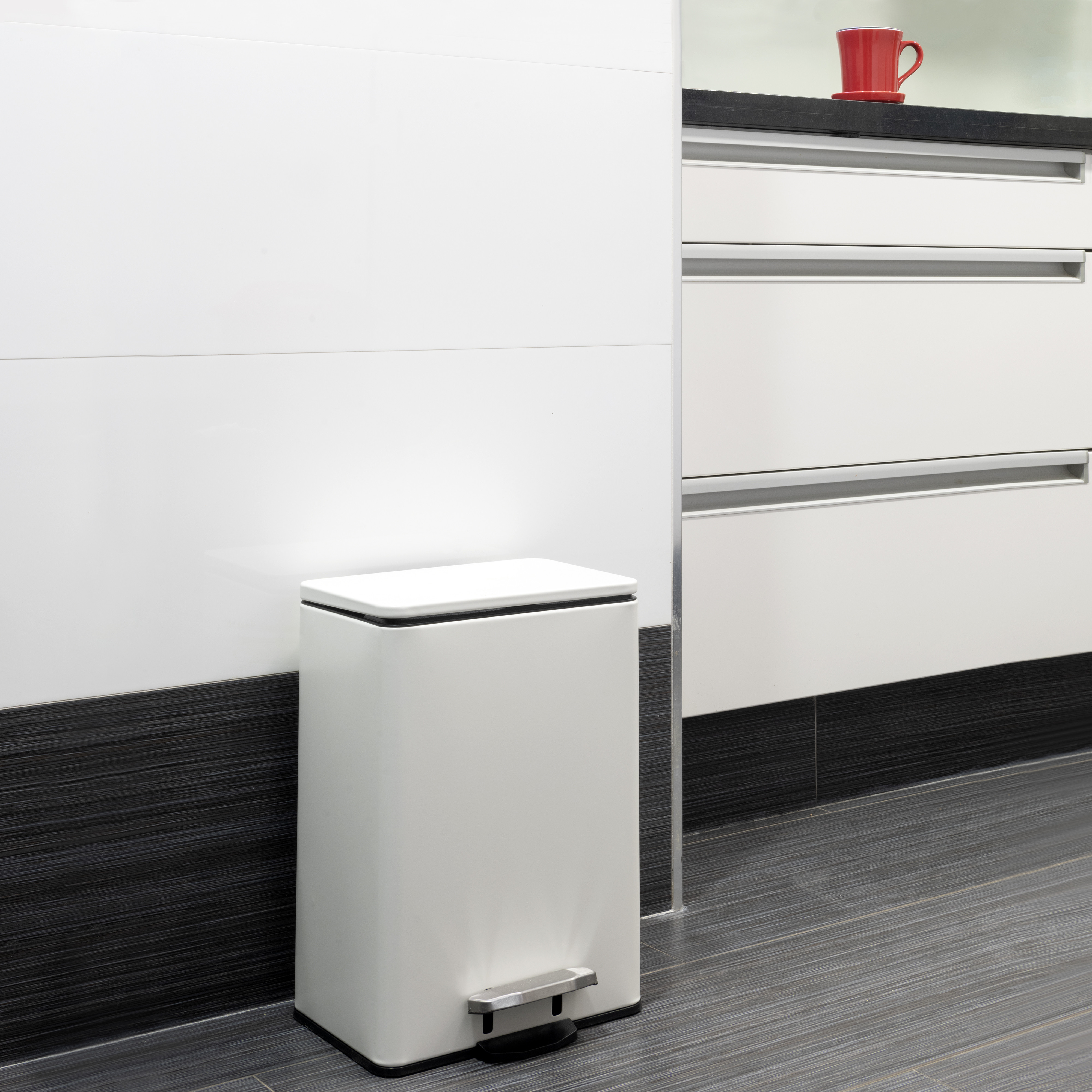 [8200812 - Emuca] Conteneur rectangulaire blanc pour le recyclage