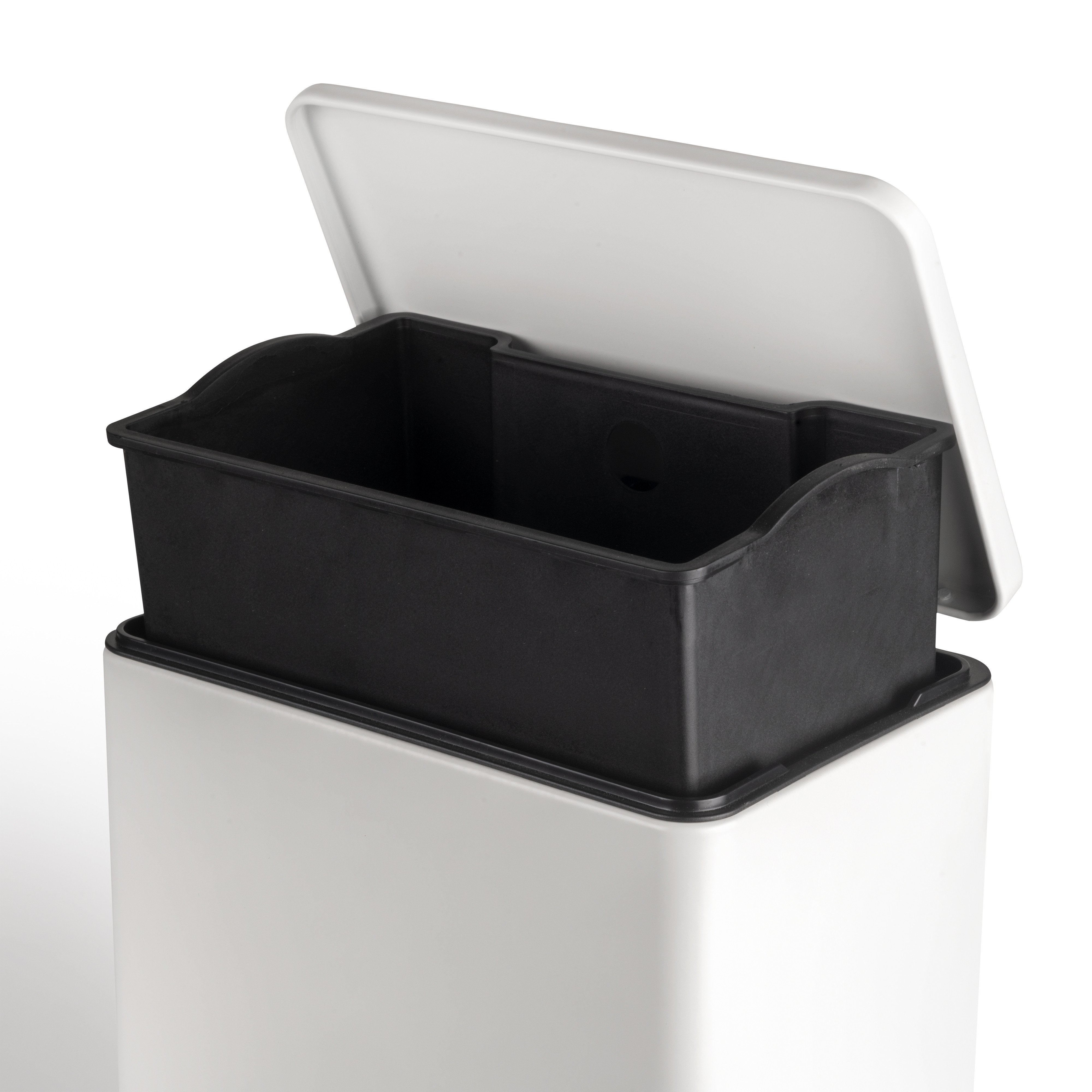 [8200812 - Emuca] Conteneur rectangulaire blanc pour le recyclage