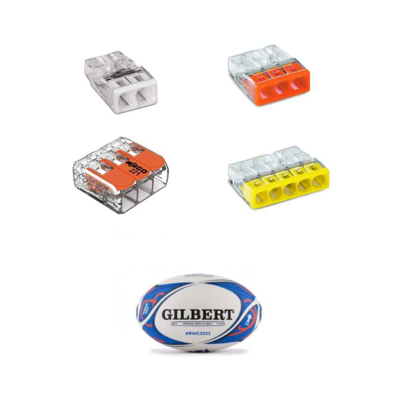 Bornes + Ballon Rugby [8000-100/1000-2516 - Wago]