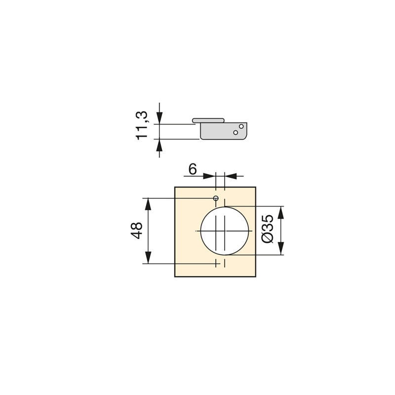 [Emuca] Kit charniere X91 courbee à 90° - 1012007