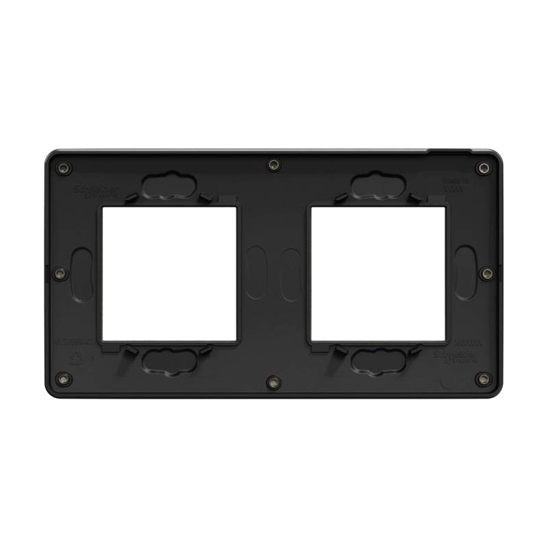 Plaque de finition Unica Studio Métal N - 2 postes - Black Alu liseré ...