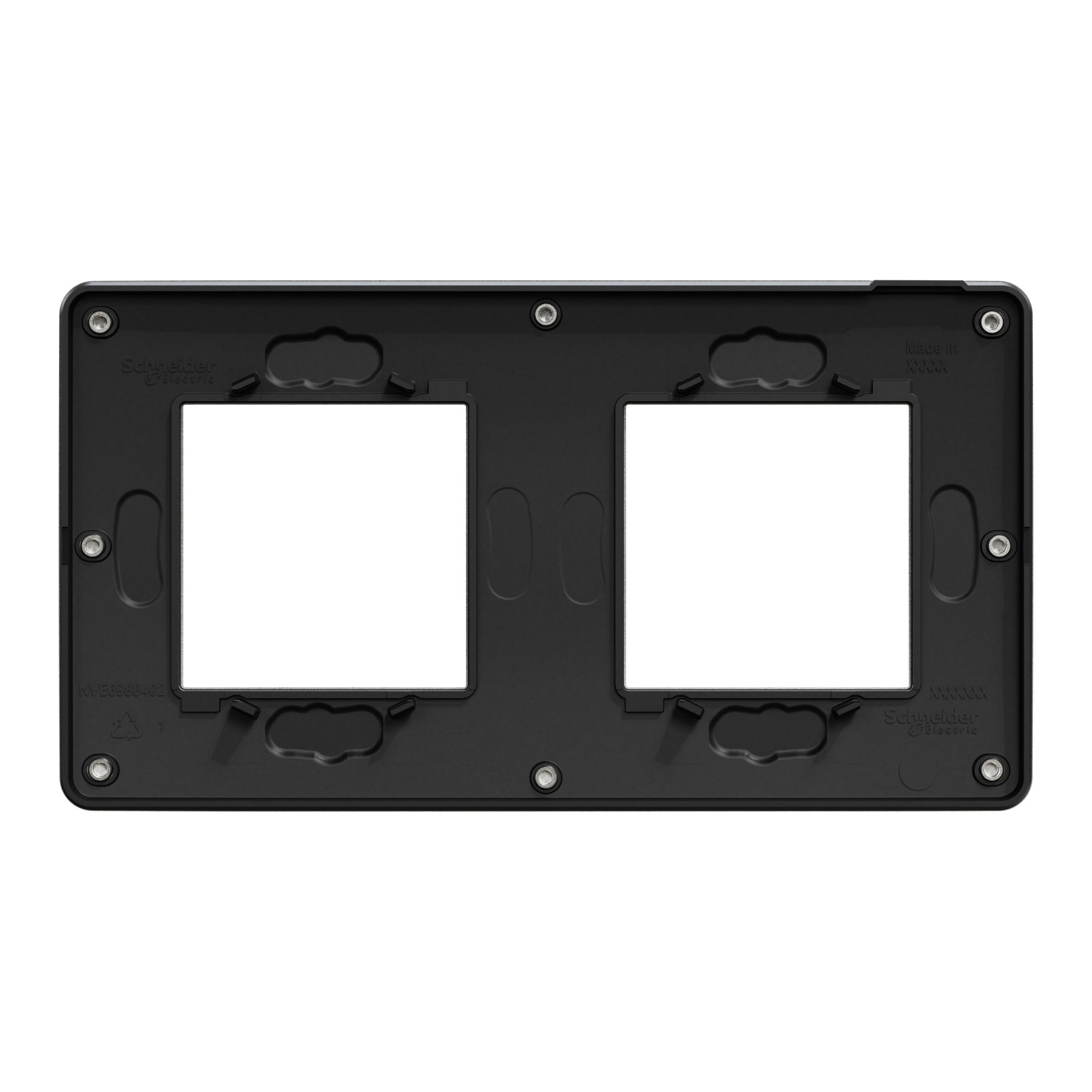 Plaque de finition Unica Studio Métal N - 2 postes - Alu liseré anthracite