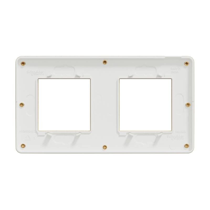 Plaque de finition Unica Studio Métal N - 2 postes - Cuivre liseré blanc