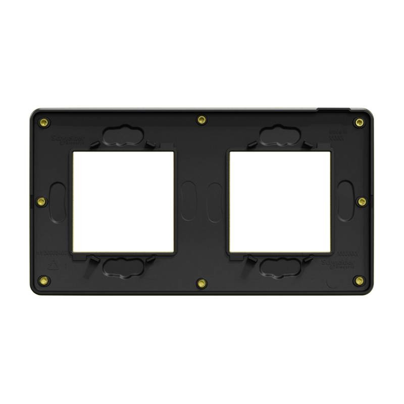 Plaque de finition Unica Studio Métal N - 2 postes - Or liseré anthracite