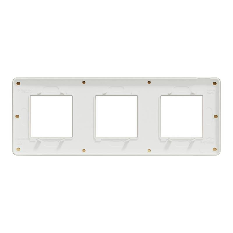 Plaque de finition Unica Studio Métal N - 3 postes - Cuivre liseré blanc