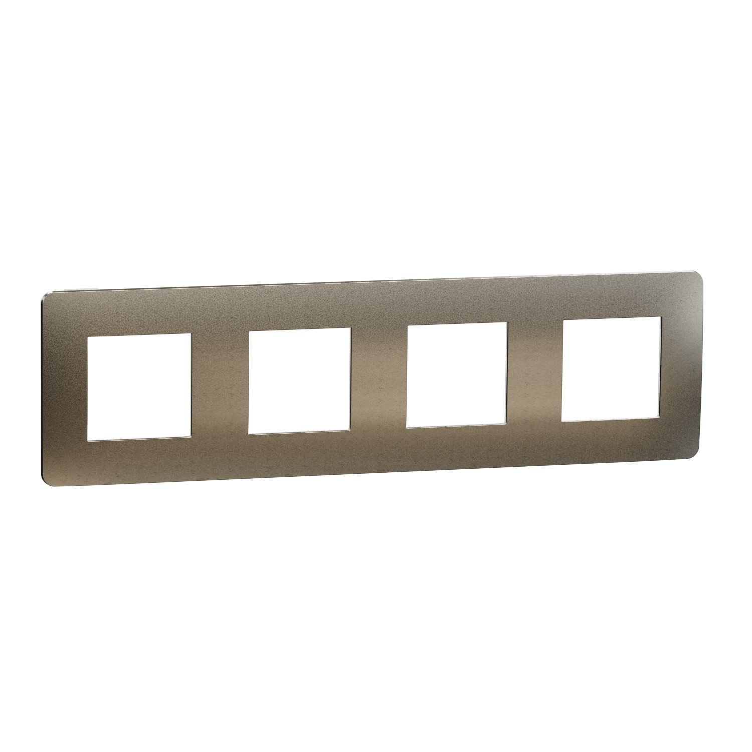 Plaque de finition Unica Studio Métal N - 4 postes - Bronze liseré blanc