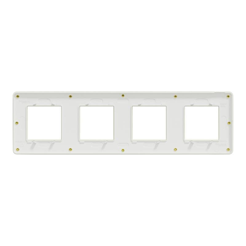 Plaque de finition Unica Studio Métal N - 4 postes - Or liseré blanc