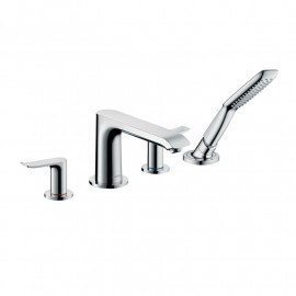 Robinetterie baignoire Hansgrohe Metris - 4 trous - Pour montage sur ...