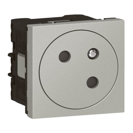 Prise 2P+T Mosaic Legrand - Alu - 079245L