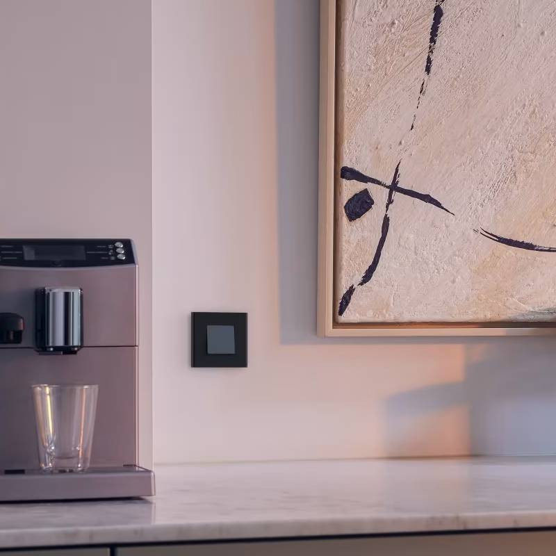 Plaque Unica Deco Signature Schneider Electric - Gomme noire - 2 ...