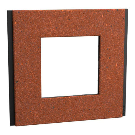 Plaque Unica Deco Signature Schneider - Terracotta - 2 modules - 1 poste