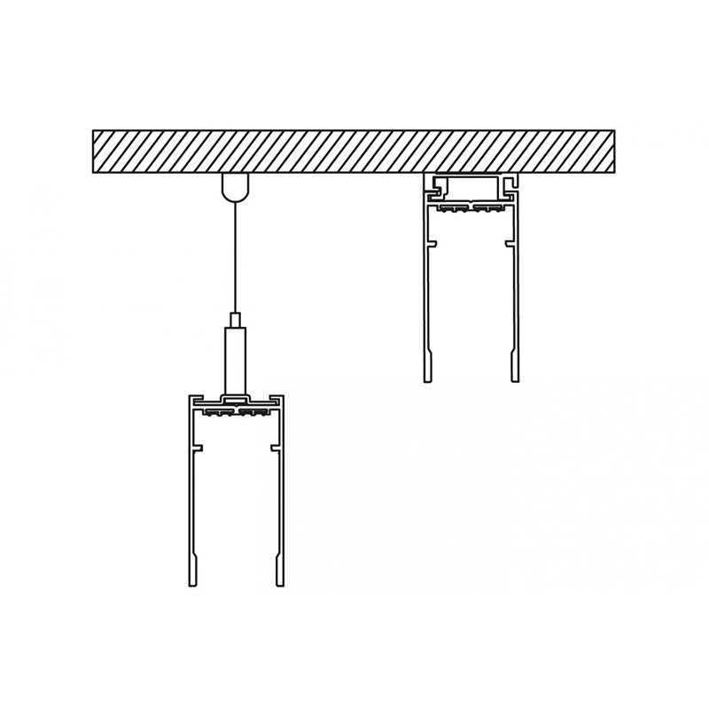 Rail apparent Track 48 Vdc surface Indigo - Noir mat - 2000 mm