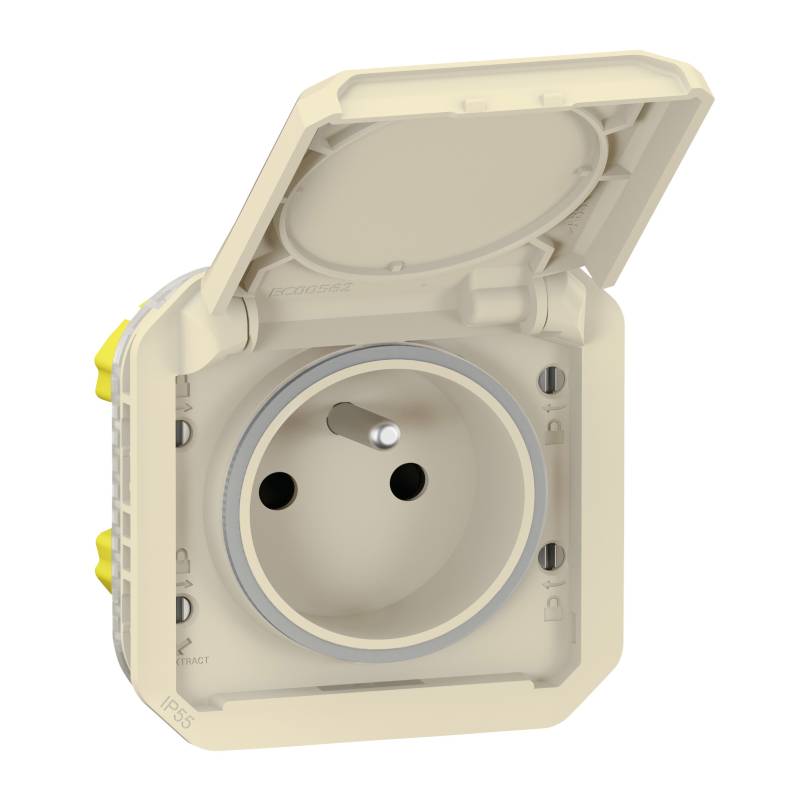 069828L - Prise Plexo 2P+T étanche - Beige