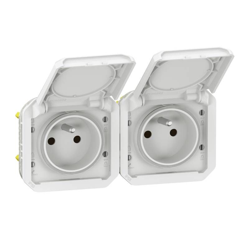 069642L - LEGRAND Double Prise de courant 2P+T étanche Plexo - 16A - Horizontale