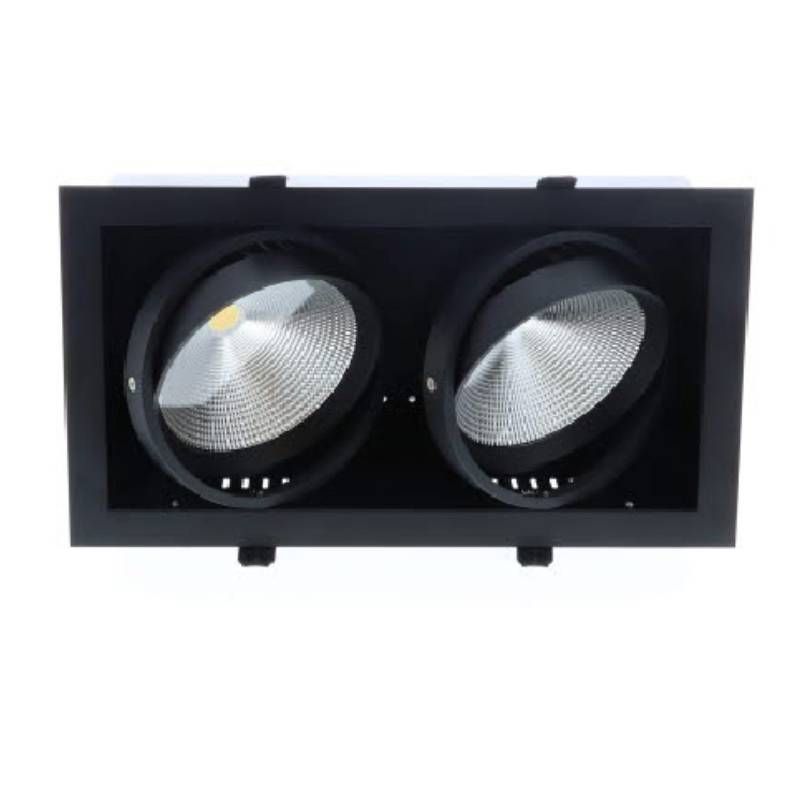 Downlight rectangulaire IZA 2 SDX - 2CCT - Dimmable - Noir - INDIGO ...