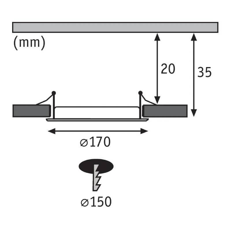 Panneau encastré LED Ø170mm [92059 - Paulmann]