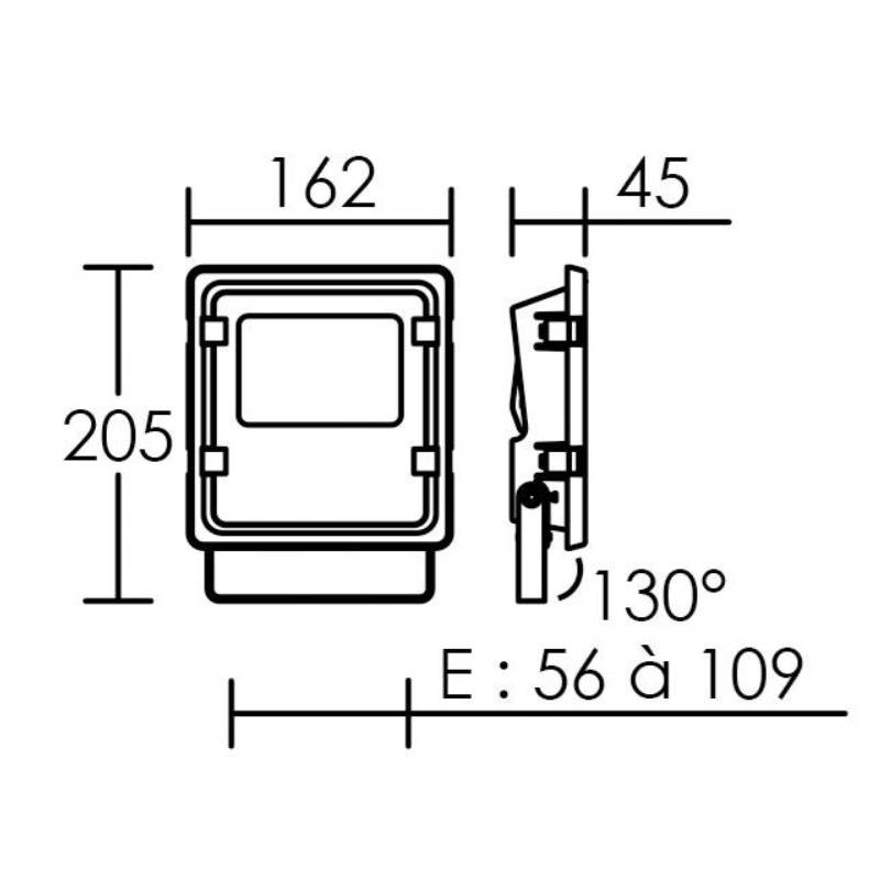 Projecteur ext. TWISTER 3 TUYA Aric - 45W - RGBW - Noir